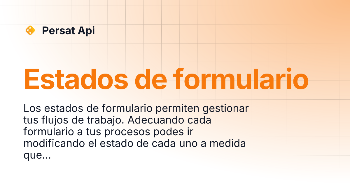Estados de formulario | Persat Api